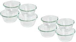 pyrex bakeware clear custard cups, set of 8, 6-ounce