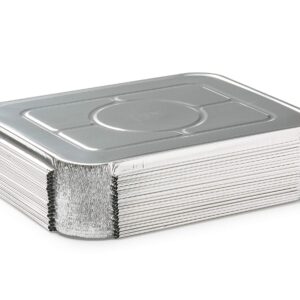 (35 Pack) Premium Lids for Chafing Pans 9" x 13" Half Deep Pans l Top Choice Disposable Heavy Duty Aluminum Foil Tin Pan Lid Perfect for Roasting Potluck Catering Party BBQ Baking Cakes Pie