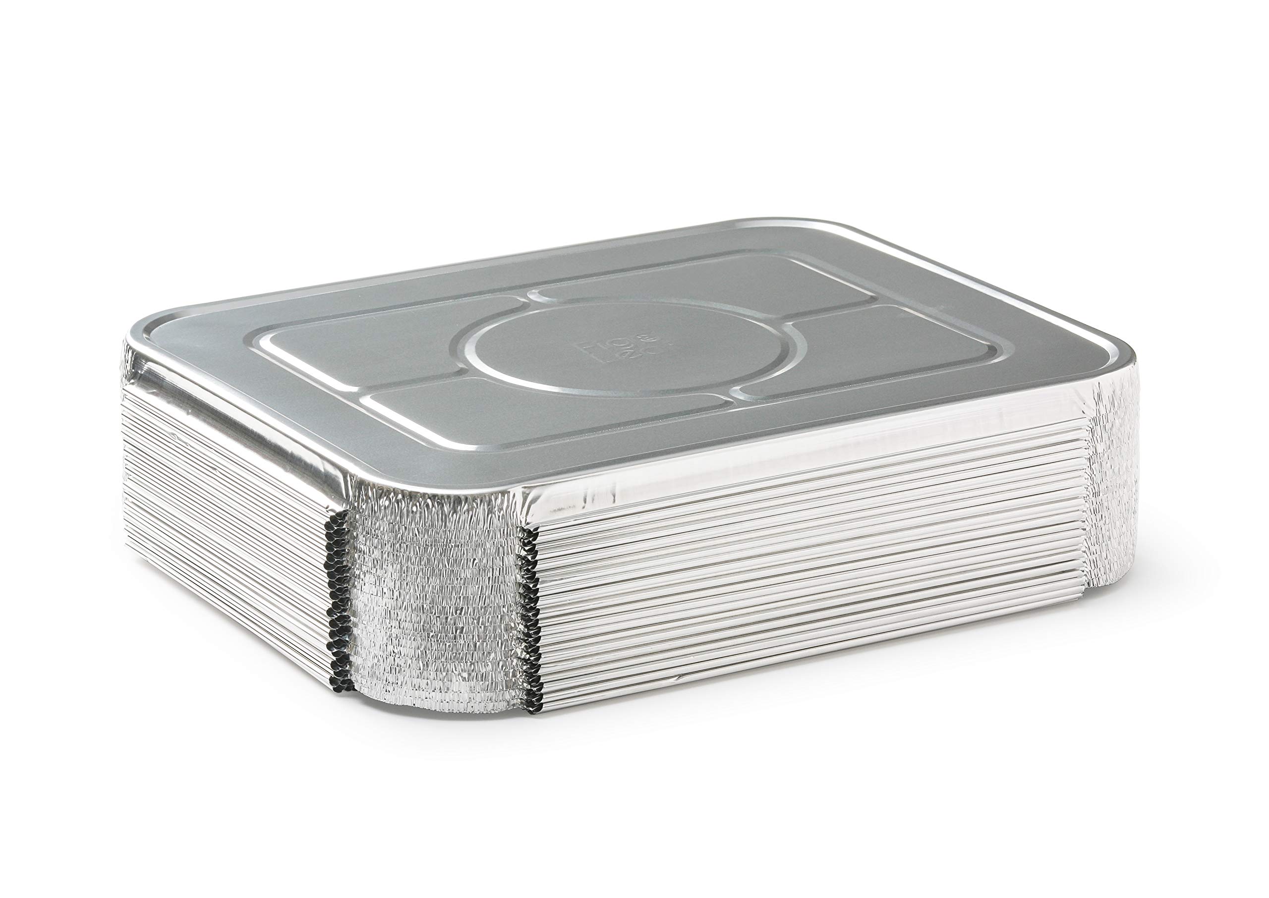 (35 Pack) Premium Lids for Chafing Pans 9" x 13" Half Deep Pans l Top Choice Disposable Heavy Duty Aluminum Foil Tin Pan Lid Perfect for Roasting Potluck Catering Party BBQ Baking Cakes Pie