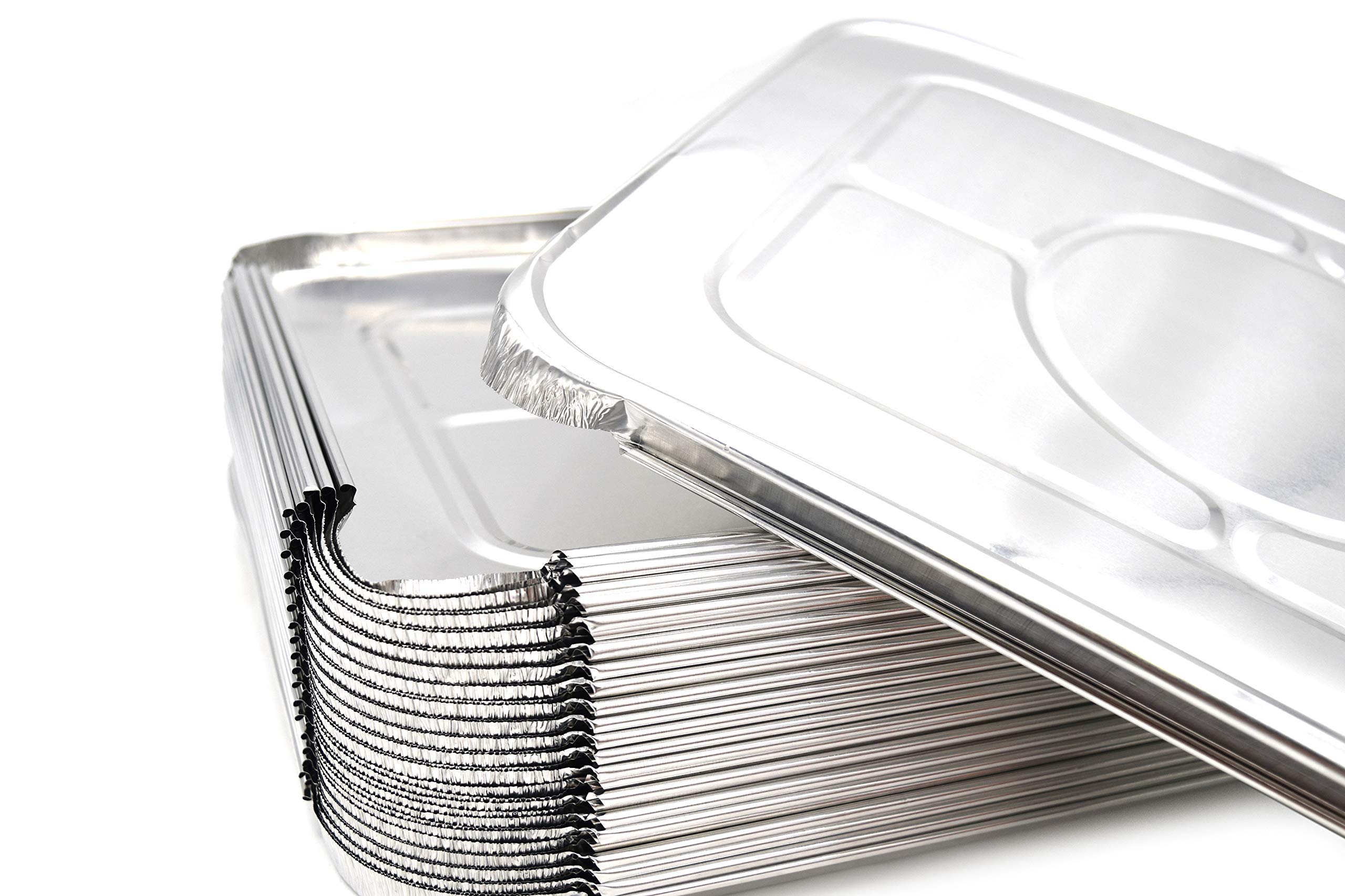 (35 Pack) Premium Lids for Chafing Pans 9" x 13" Half Deep Pans l Top Choice Disposable Heavy Duty Aluminum Foil Tin Pan Lid Perfect for Roasting Potluck Catering Party BBQ Baking Cakes Pie