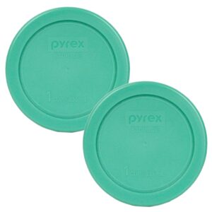 pyrex bundle - 2 items: 7202-pc 1-cup green plastic food storage lids, made in usa