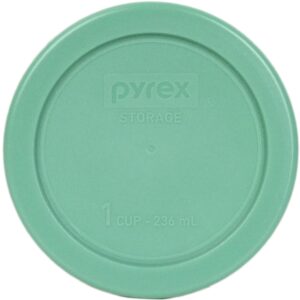 Pyrex Bundle - 2 Items: 7202-PC 1-Cup Green Plastic Food Storage Lids, Made in USA