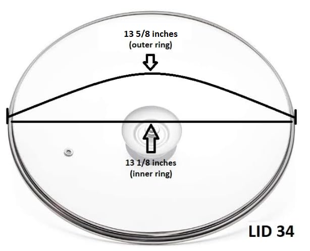 Tempered Glass Lid for Instant Pot - Universal Pan or Pot Cover (34 cm / 13 5/8 inches)