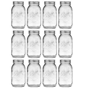 Ball Regular Mouth Quart 12 Pieces Jars (32oz) Made in USA, Clear