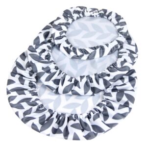 wegreeco Reusable Bowl Covers - Set of 3, Grey Leaf