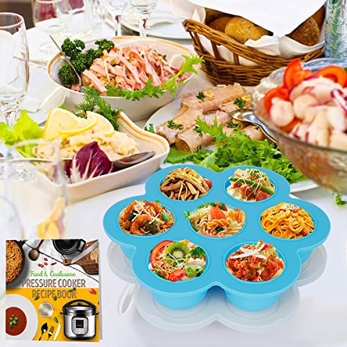 Cooking Accessories Set Compatible with Instant Pot Accessories 8 Qt Only, 8 Quart Accessory Kit with 2 Baskets Glass Lid Silicone Sealing Rings Springform Pan Cookbook