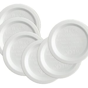 Weck Jar Keep Fresh Plastic Lids, 6 PACK (Large = 100mm). Fits Models 740, 741, 742, 743, 738, 739, 744, 745, 748, 974