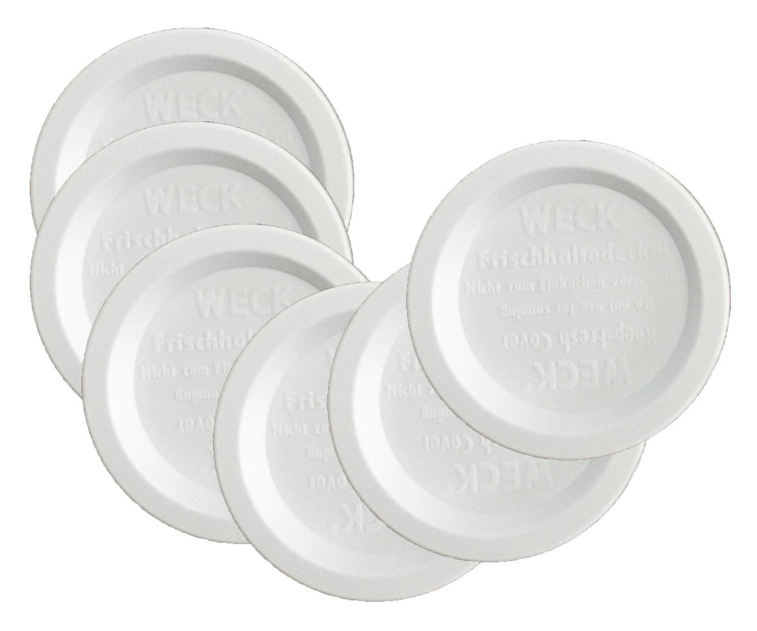 Weck Jar Keep Fresh Plastic Lids, 6 PACK (Large = 100mm). Fits Models 740, 741, 742, 743, 738, 739, 744, 745, 748, 974