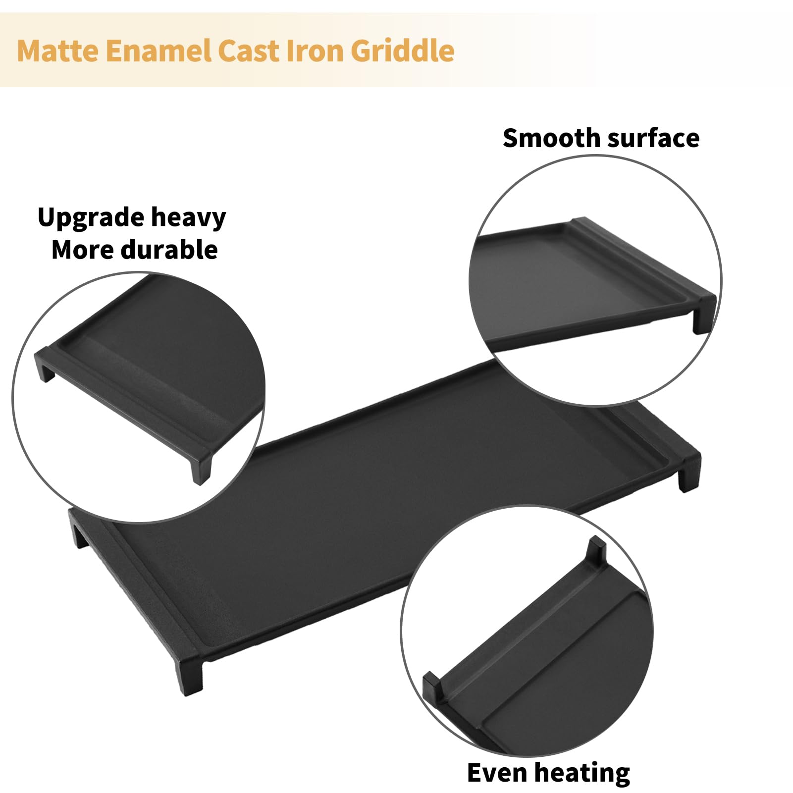 WB31X24738 Griddle Replacement Parts for GE Stove Parts WB31X24998 Top Griddle Plate General Electric Gas Range Parts Cast Iron Center Griddle JGS760SPSS JGB735SPSS Flat Top Pan 1 Pack