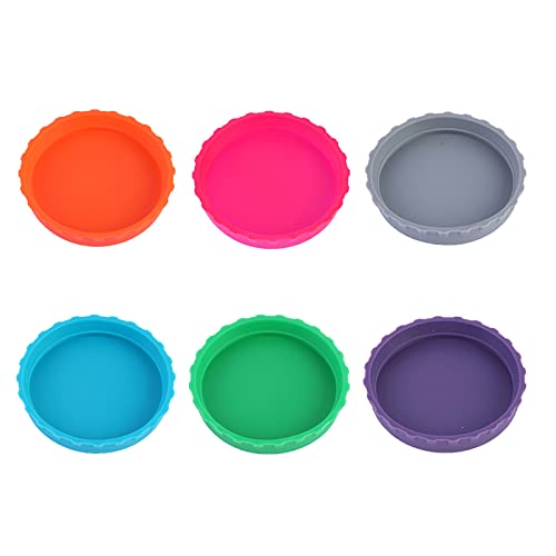 Soda Can Lids Soda Juice Beverage Beer No Spill Silicone Saver Can Lid Fits Standard Soda Cans Protector (6 Pack, Assorted)