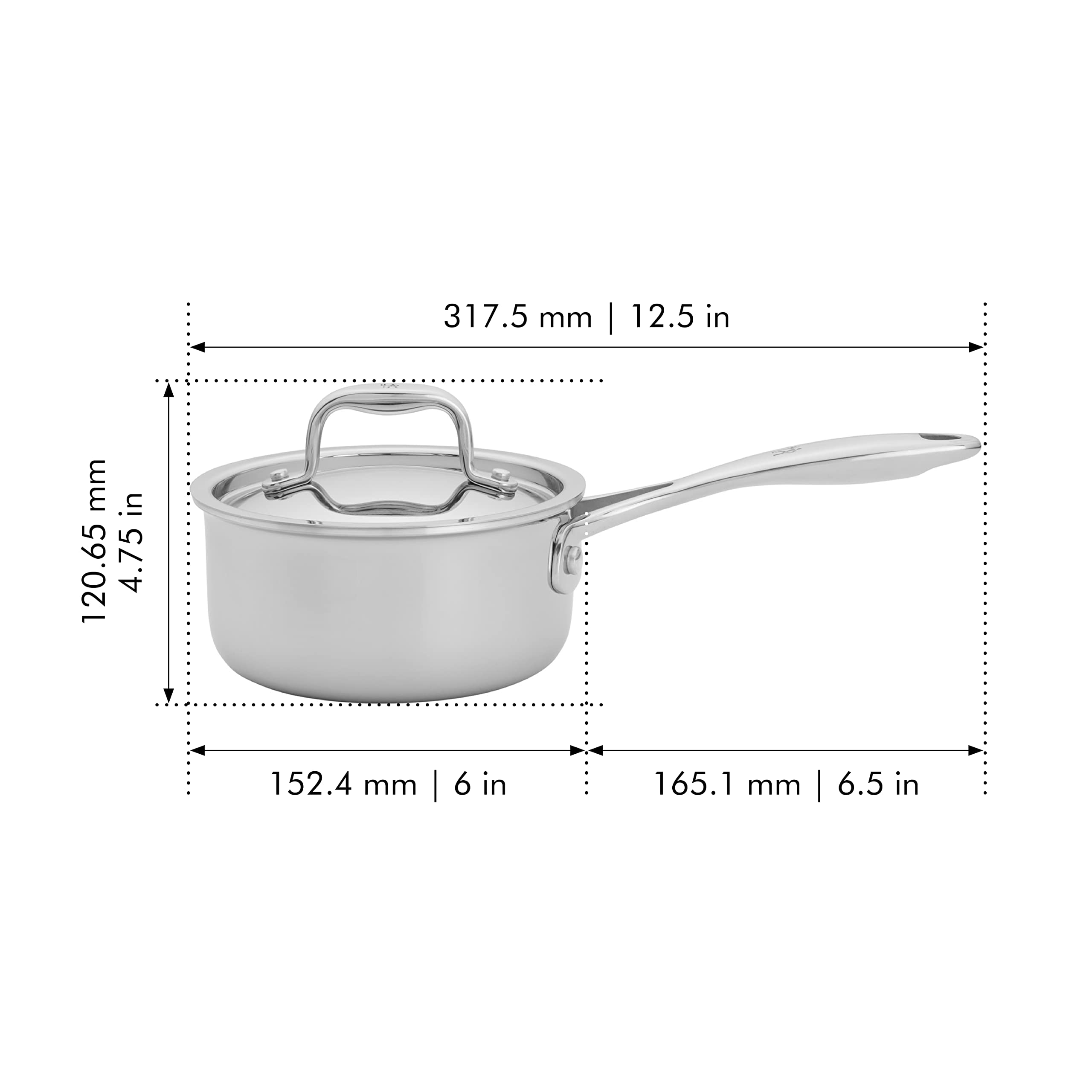 HENCKELS Clad Impulse 10-pc 3-Ply Stainless Steel Pots and Pans Set, Cookware Set, Fry Pan, Saucepan with Lid, Saute Pan with Lid, Dutch Oven with Lid, Stay-Cool Handles, Induction Stove Compatible