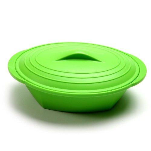 Norpro Silicone Steamer with Insert, Green, 1 Count (Pack of 1)