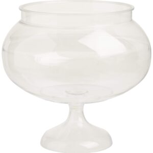 Clear Plastic Short Round Pedestal Jar - 6.25", 1 Piece - Perfect for Weddings, Birthdays & Celebrations