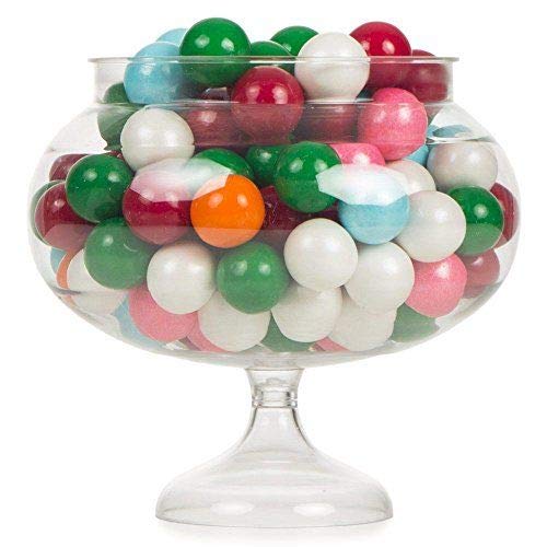 Clear Plastic Short Round Pedestal Jar - 6.25", 1 Piece - Perfect for Weddings, Birthdays & Celebrations