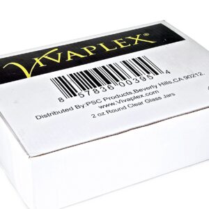 Vivaplex, 12, Clear, 2 oz, Round Glass Jars, with Inner Liners and black Lids