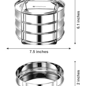 EasyShopForEveryone Stainless Steel 3 Tier Stackable Insert Pans, Compatible with 6 Qt Instant Pot, Pot-in-Pot, Baking Pans for Flan, Layer Cake