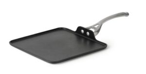 calphalon contemporary hard-anodized aluminum nonstick cookware, square griddle pan, 11-inch, black