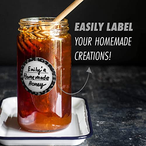 Dissolvable Canning Labels for Jars – 200 Dissolvable Mason Jar Labels - Dissolvable Food Labels for Containers - Jam Homemade Canning Jar Labels Stickers - Removable Mason Jar Labels 2" Black