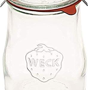 Weck Jars - Weck Tulip Jars 1.5 Liter- Large Glass Jars for Sourdough - Starter Jar with Glass Lid - Wide Mouth - Suitable for Canning and Storage - (1 Jar)