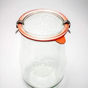 Weck Jars - Weck Tulip Jars 1.5 Liter- Large Glass Jars for Sourdough - Starter Jar with Glass Lid - Wide Mouth - Suitable for Canning and Storage - (1 Jar)