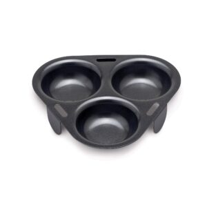 hic harold import co. 43133 hic non-stick 3-egg poacher insert, pfoa and bpa free black, 15"