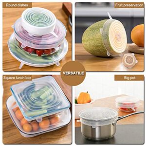 LELE LIFE 4 Pack Same Size Silicone Stretch Lids, Thicker Reusable Durable Silicone Container Cover, Expandable Food Storage Covers, Dishwasher and Freezer Safe, 3.75in(9.5cm)