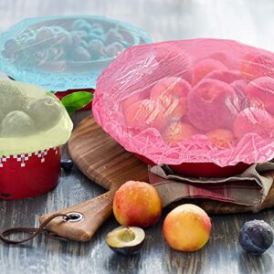 Fresh Keeping Bags 80pcs 4 Szie Reusable Stretch Plastic Wrap Bowl Covers Food Storage Covers Preserving Lids for Fruit Vegetable Meat Preservation