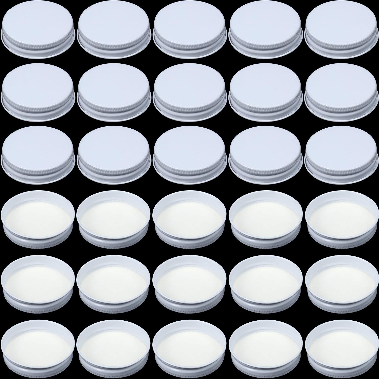 38 mm White Growler Caps Lids, Seal Screw Caps Lid,Tinplate Metal Screw Caps with White Filling Glue Fits for Most 1/2 and 1 Gallon Jugs (36 Pieces)