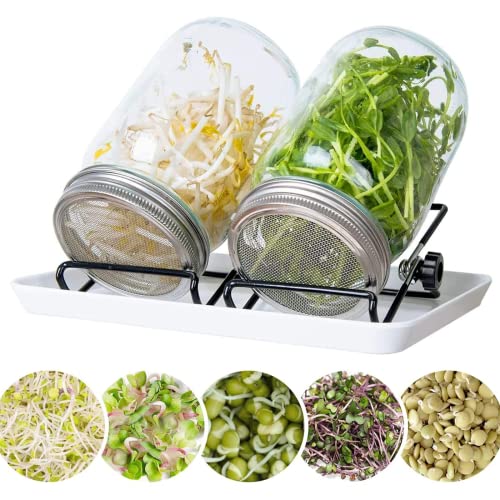 Sprouting Lids, 304 Stainless Steel Sprouting Lids for Wide Mouth Mason Jars, Sprout Mesh Lids