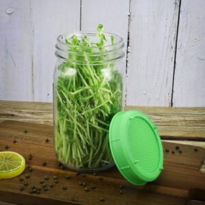 Amytalk 12 Pack Plastic Sprouting Lids for 86mm Wide Mouth Mason Jars, Sprouting Strainer Lid for Canning Jars, Suit for Grow Bean Sprouts, Alfalfa, Salad Sprouts etc