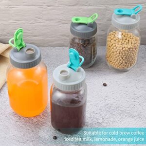 4pcs Regular Mouth Flip Cap Lids for Ball Mason Jar, Leak-free and Airtight, Easy Pouring Spout (Jars Not Included)