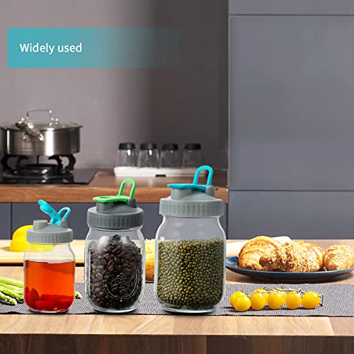 4pcs Regular Mouth Flip Cap Lids for Ball Mason Jar, Leak-free and Airtight, Easy Pouring Spout (Jars Not Included)