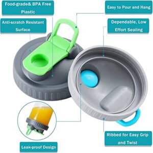 4pcs Regular Mouth Flip Cap Lids for Ball Mason Jar, Leak-free and Airtight, Easy Pouring Spout (Jars Not Included)