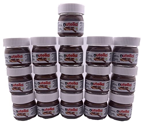 Mini Nutella Jars, 16 Pack of 0.88oz Glass Nutella Mini Jars by Snackivore. Single Serve Nutella.