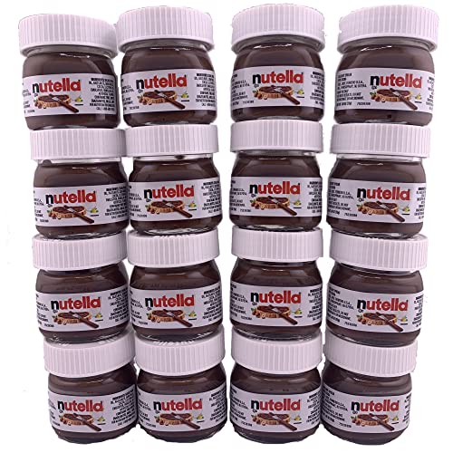 Mini Nutella Jars, 16 Pack of 0.88oz Glass Nutella Mini Jars by Snackivore. Single Serve Nutella.