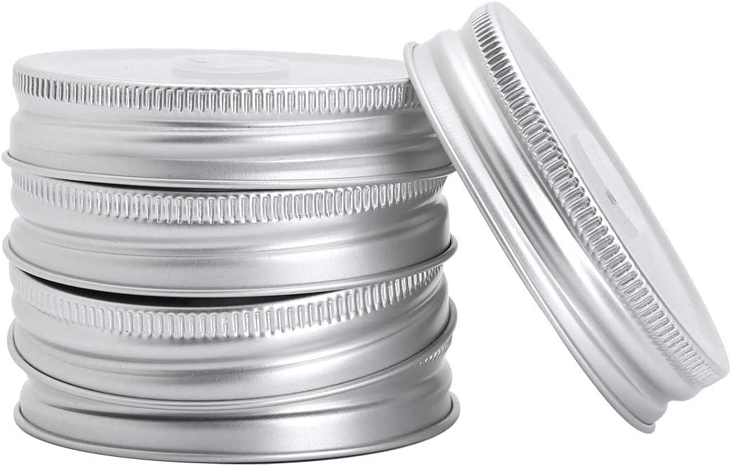 Gisedkle 30 Pcs Regular Mouth Mason Jar Lids with Straw Hole Compatible，Metal Mason Canning Lids Decorative Mason Jar Caps for Drinking&Food Storage.