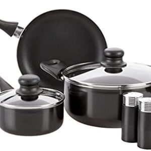 Gibson Home Back to Basics Nonstick Aluminum Cookware Set, 59-Piece, Black