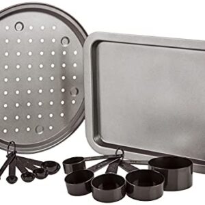 Gibson Home Back to Basics Nonstick Aluminum Cookware Set, 59-Piece, Black