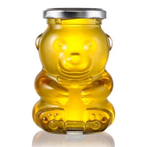 Bekith 12 Pack 9 oz Glass Honey Bear Jar with Silver Lids for Jam, Wedding Favors, Shower Favors, Baby Foods, DIY Magnetic Spice Jars