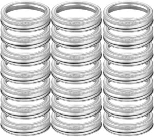 60pcs wide mouth mason jar canning rings, replacement rings or tops durable & rustproof tinplate metal bands/rings for mason jar (silver/87 mm)