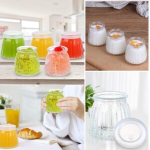 40 Pack 4 oz Clear Glass Jars With PE Lids,Glass Yogurt Container,Glass Pudding Jars Yogurt Jars for Milk,Jams,Jelly,Mousse,Honey and More