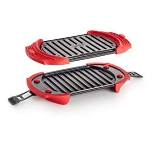 Lekue Microwave Grill, Sandwich Maker, Panini Press, 10 In x 5.7 In, Red