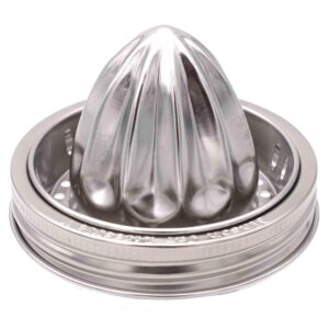 stainless steel juicer lid for mason jars | metal citrus lemon juice squeezer manual juicer mason jar top for wide mouth jars | citrus lemon orange reamer manual hand juicer jar lid - wide mouth