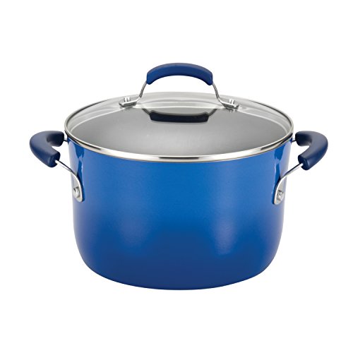 Rachael Ray Brights Nonstick Cookware Pots and Pans Set, 14 Piece, Blue Gradient