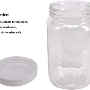 zmybcpack 12 Pack 16 Oz Clear Plastic Mason Jars With Seal Lids, Extra Labels, 1 Pen, PET Plastic Jars with lids for Kitchen, Home, Craft