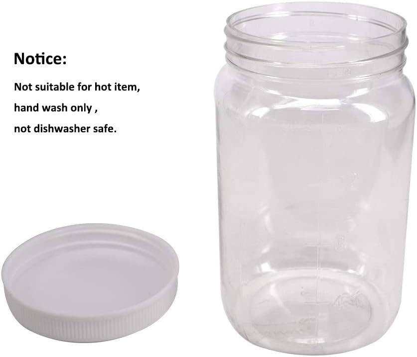 zmybcpack 12 Pack 16 Oz Clear Plastic Mason Jars With Seal Lids, Extra Labels, 1 Pen, PET Plastic Jars with lids for Kitchen, Home, Craft