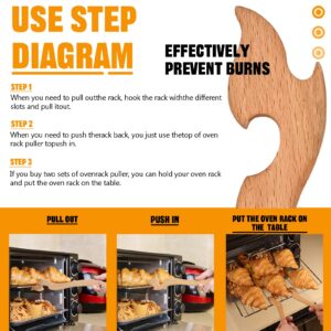 Shinelingee Oven Rack Puller, Wood Oven Rack Push Pull Tool, Prevent Scalding, Pull out Hot Racks Safely, Long Handle Toaster Oven Accessories,Suitable For Kitchen Oven, Toaster oven, Air fryer,etc(1)