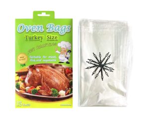 15 counts large turkey bags, oven bags for cooking,meat roasting bags safe for meats turkey fish vegetables - 20×24 in (1 pack)