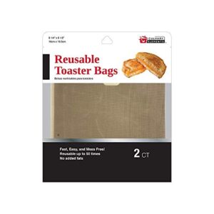 culinary elements toaster & toaster oven grilled cheese bags (2 count): 1 pack / 2 reusable bags