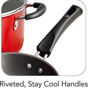 NEW 9-Piece Simple Cooking Nonstick Cookware Set (Red)